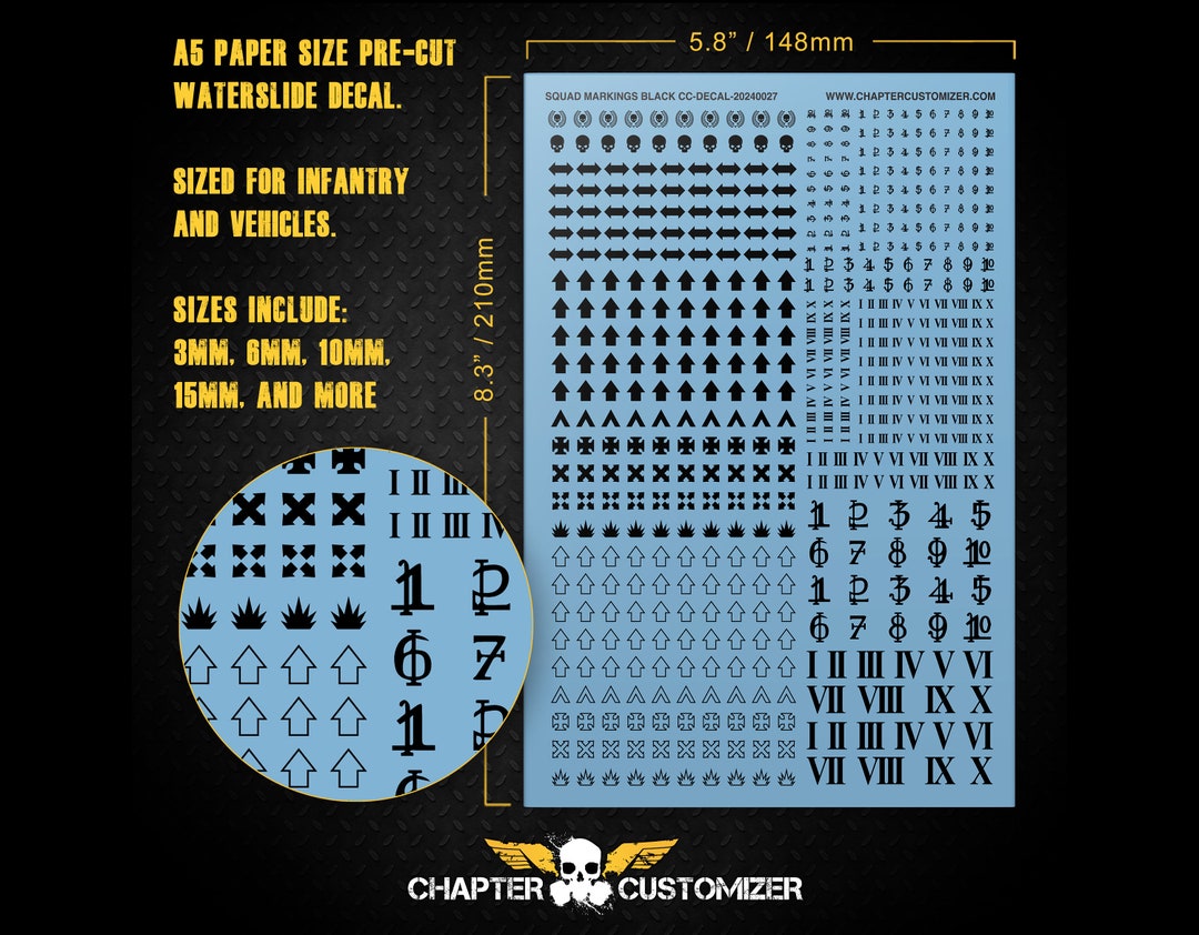 Squad Markings Black Pre-cut Waterslide Decal - Etsy