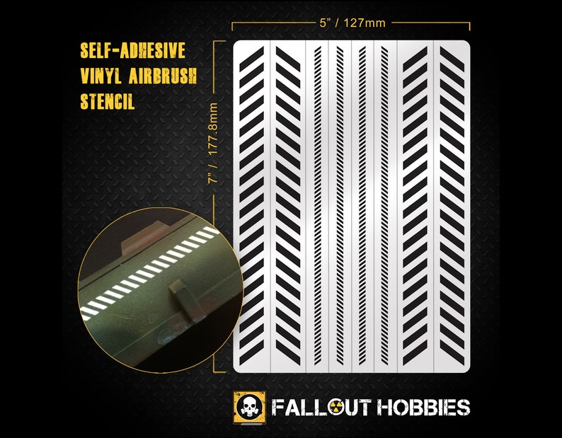 Caution Stripes Airbrush Stencil - Etsy