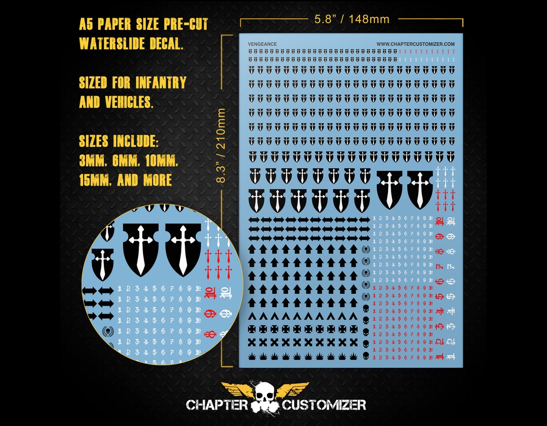 Vengeance Shield Pre-cut Waterslide Decal - Etsy