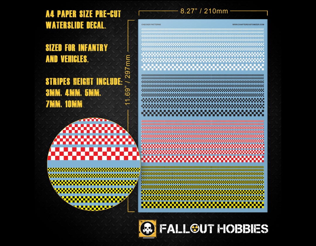 Checker Pattern Pre-cut Waterslide Decal - Etsy UK
