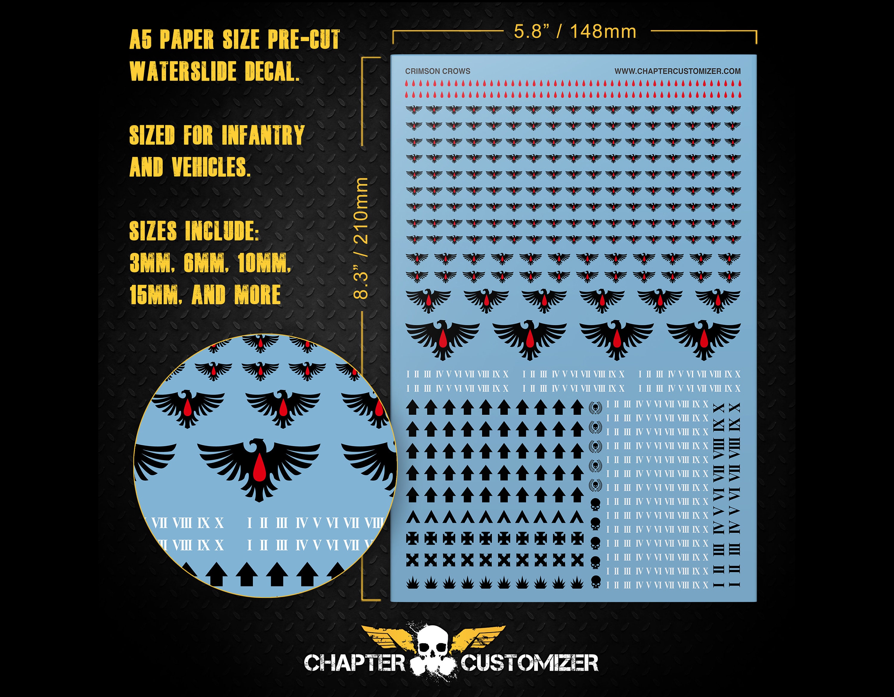 Crimson Crows Pre-cut Waterslide Decal - Etsy