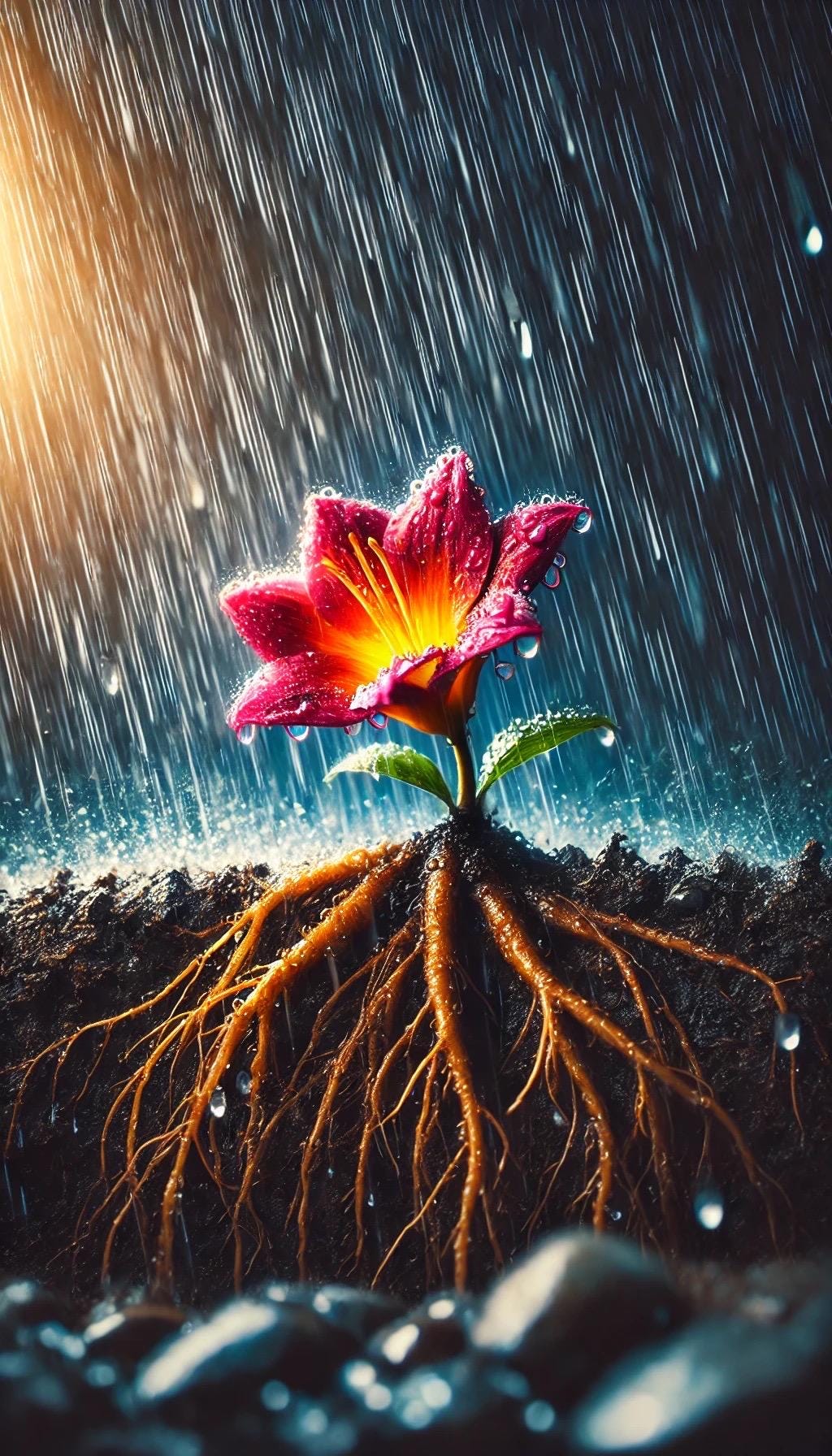 “flower in the Rain Digital Art Print” - Etsy