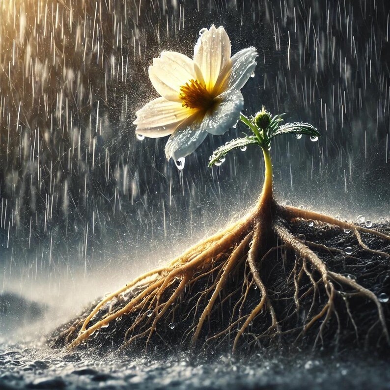 “flower in the Rain Digital Art Print” - Etsy