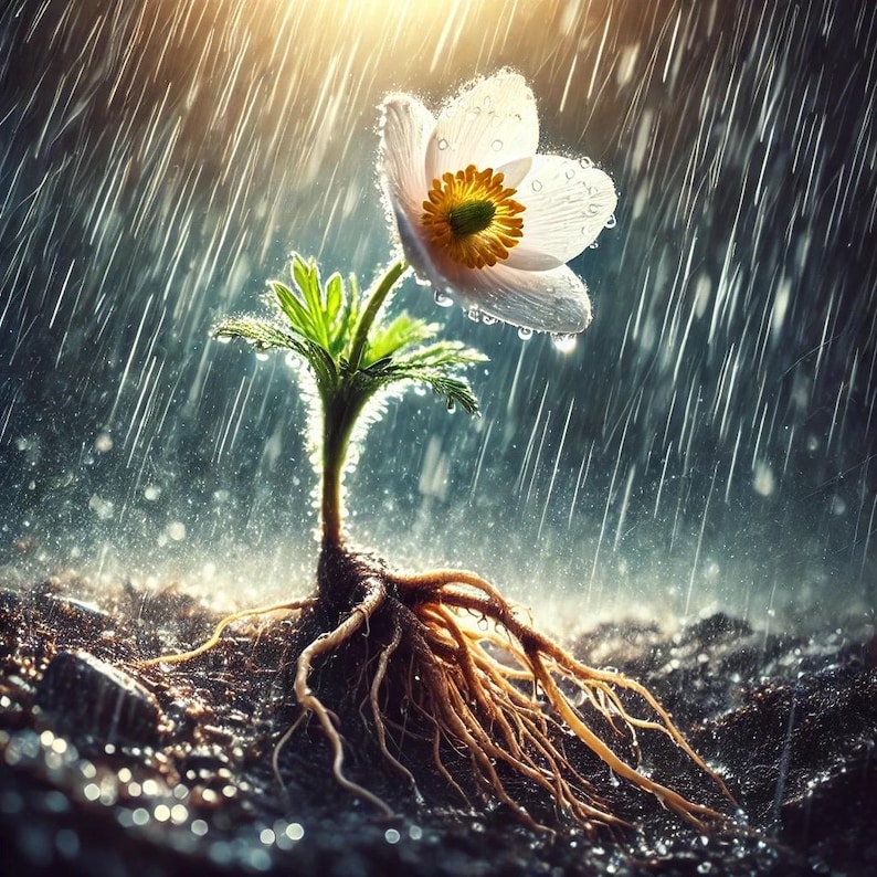 “flower in the Rain Digital Art Print” - Etsy