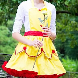 BELLE Costume Apron, Beauty and the Beast Apron, Belle Running Costume ...