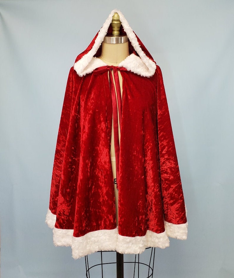 Women's Red Cape, Women's Cindy Lou Who Dress, Red Velvet Cape, Winter ...