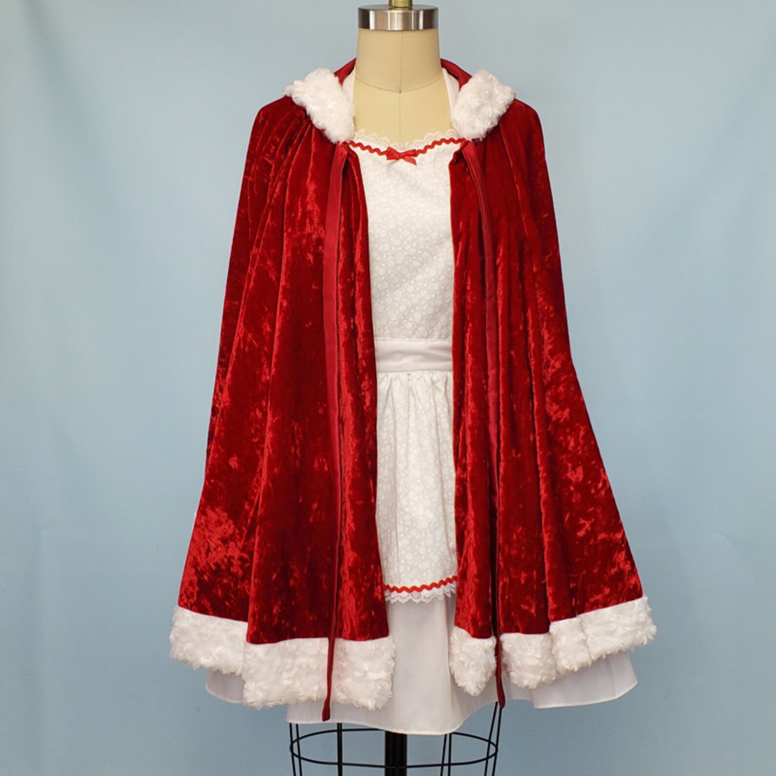 Women's Red Cape, Women's Cindy Lou Who Dress, Red Velvet Cape, Winter ...
