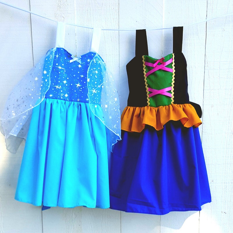 Frozen Anna and Elsa Dresses - Etsy