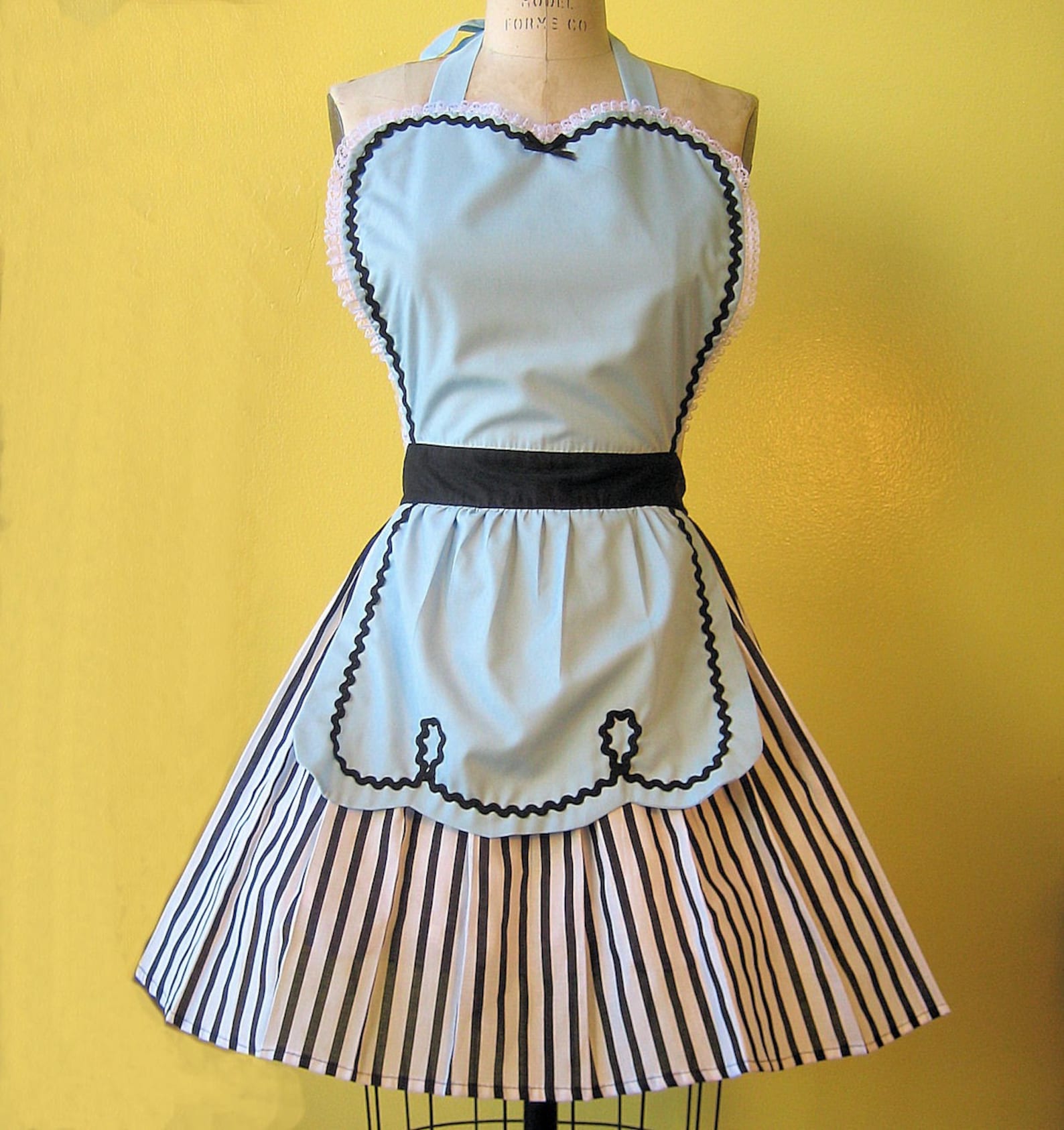 50s Diner Apron, Blue Retro Waitress Apron, Flirty Hostess Style - Etsy