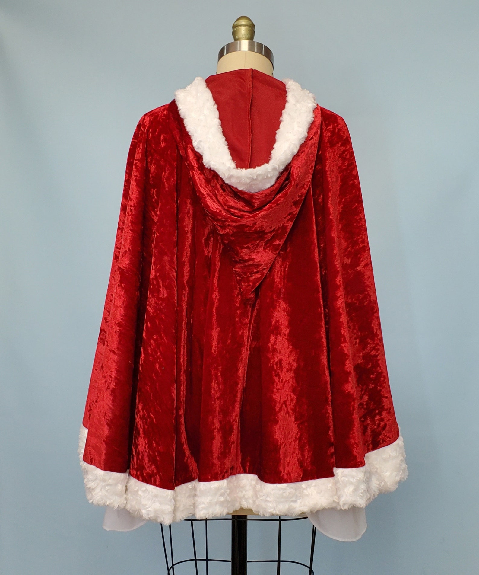 Women's Red Cape, Women's Cindy Lou Who Dress, Red Velvet Cape, Winter ...