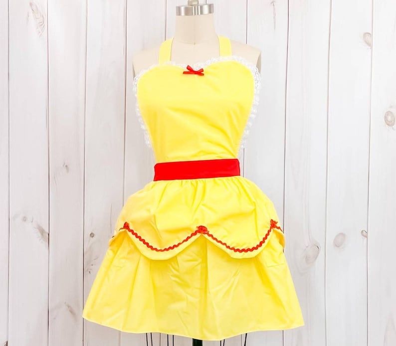 BELLE Costume Apron Beauty and the Beast Apron Belle Running - Etsy