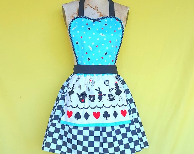 Alice In Wonderland Apron Alice In Wonderland Dress Up Apron Etsy