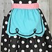 APRON, Retro Apron, Kitchen Apron, Lucy Apron, Black Polka Dot Apron ...