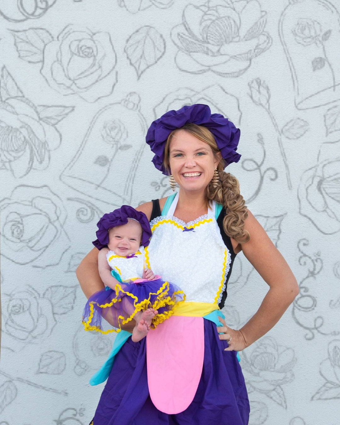 Mrs Potts Costume Apron, Mommy and Me Mrs Potts Costume and Baby Chip ...