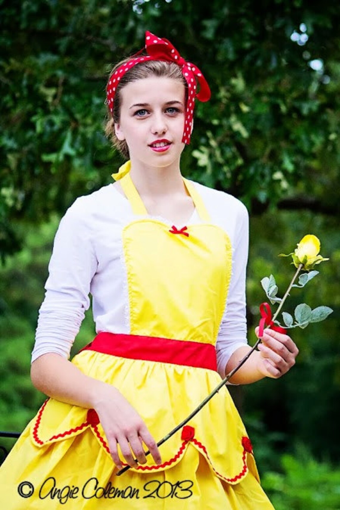 BELLE Costume Apron Beauty and the Beast Apron Belle Running - Etsy