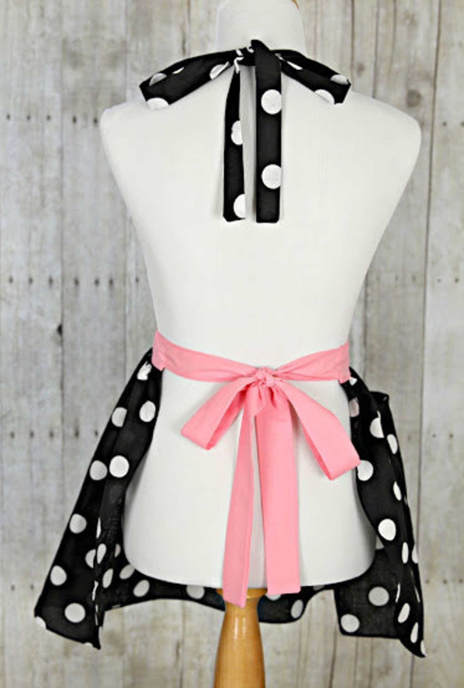 APRON retro apron kitchen apron Lucy apron black polka dot | Etsy