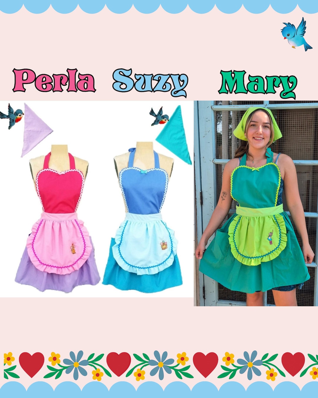Cinderella Mouse Costume Aprons for Women, Suzy Perla Mary Halloween ...