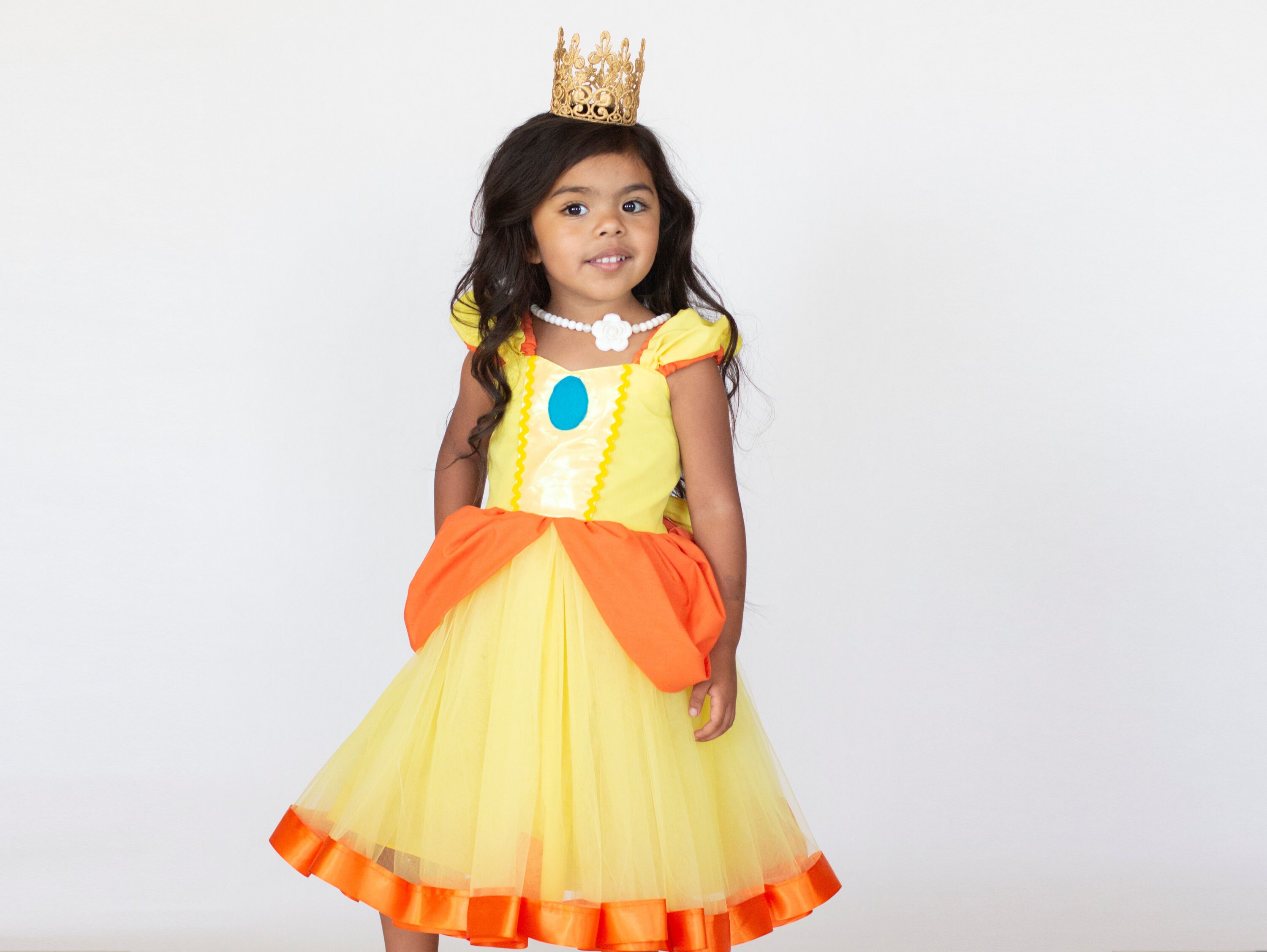 Princess Daisy Costume Girls Super Mario Costume Princess Etsy