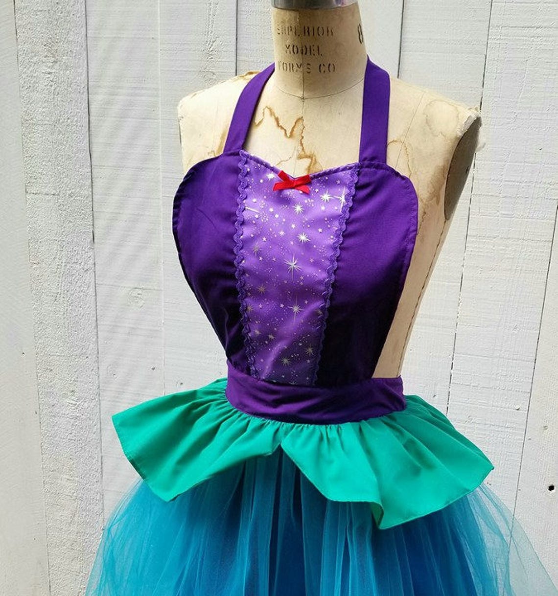 Ariel Costume Apron, Mermaid Apron, Little Mermaid Apron, Ariel Running ...