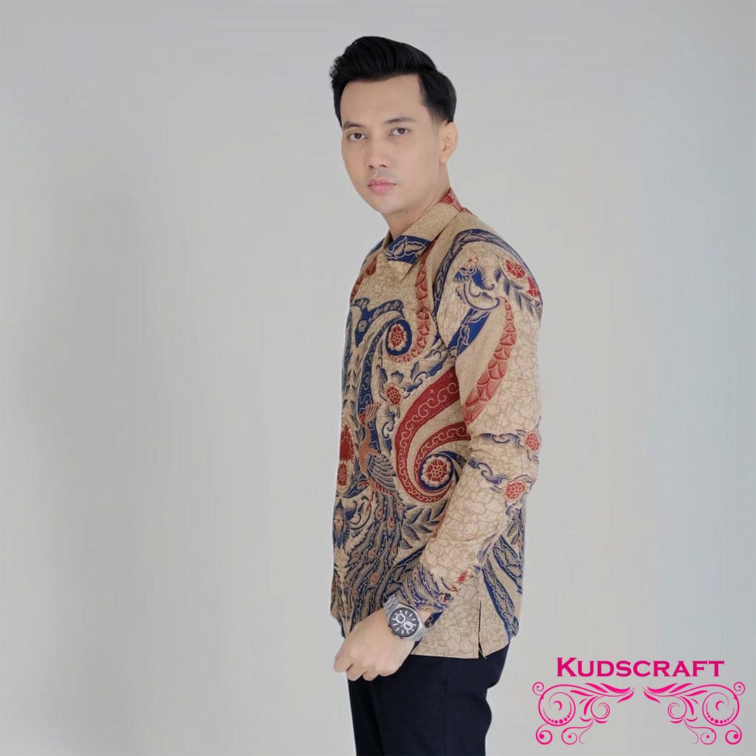 Elegant Slim-fit Batik Shirt for Men – Perfect for Office & Formal ...