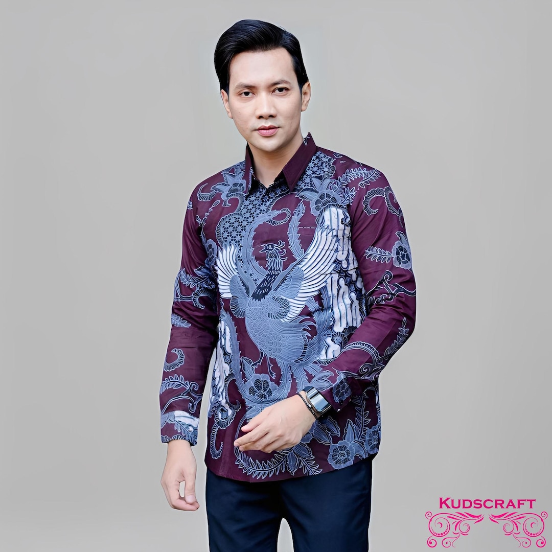 Elegant Slim Fit Batik Shirt Men Office and Special Event Outfit, Men ...