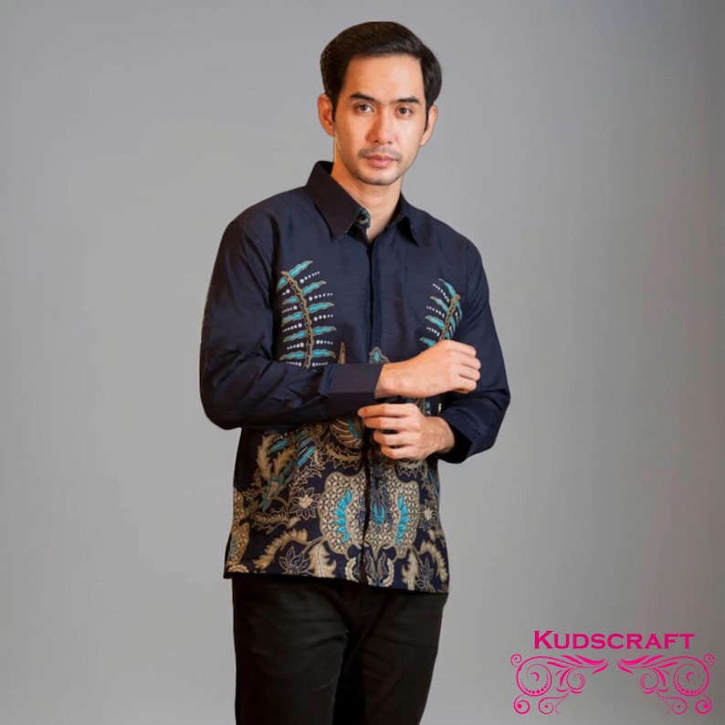 Cakrawangsa Modern Batik Shirt for Men – Elegant Long Sleeve Design ...