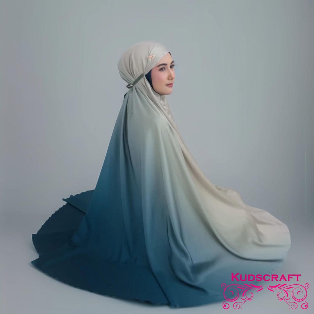 Luxury Mukena Aleta: Ombre Design in Premium Silk With Lasercut Finish ...