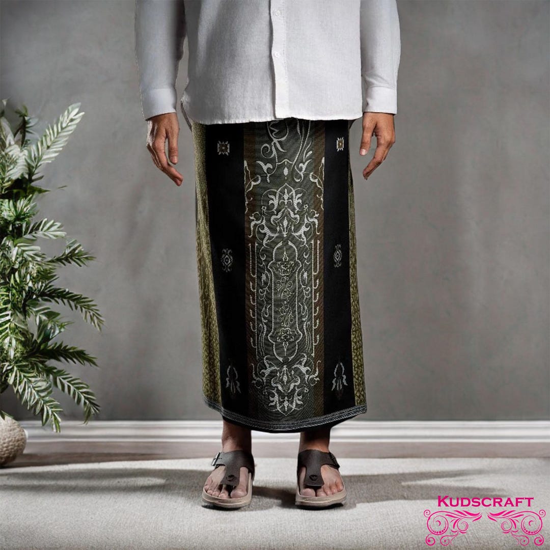 Al Anbiyaa Gold Black Olive Heritage Sarong A Timeless Muslim Men ...