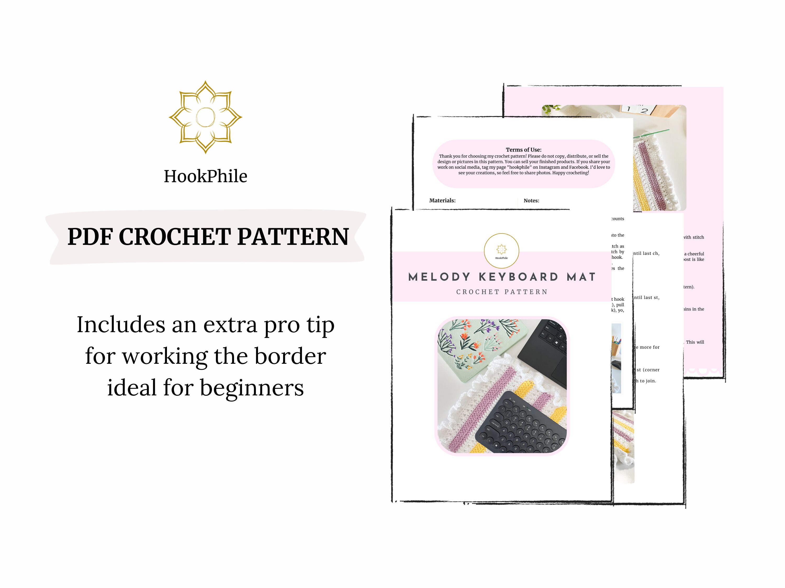 Keyboard Mat Crochet Pattern Desk Pad Crochet Pattern for Beginners ...