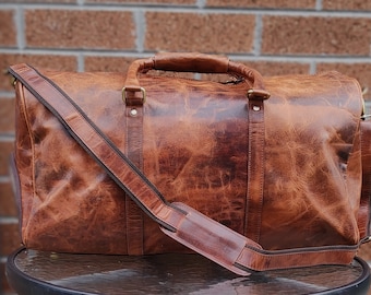Hairon Cowhide Duffel, Leather Duffel Bag, Leather Overnight Bag ...