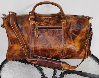Hairon Cowhide Duffel, Leather Duffel Bag, Leather Overnight Bag ...