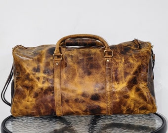 Hairon Cowhide Duffel, Leather Duffel Bag, Leather Overnight Bag ...