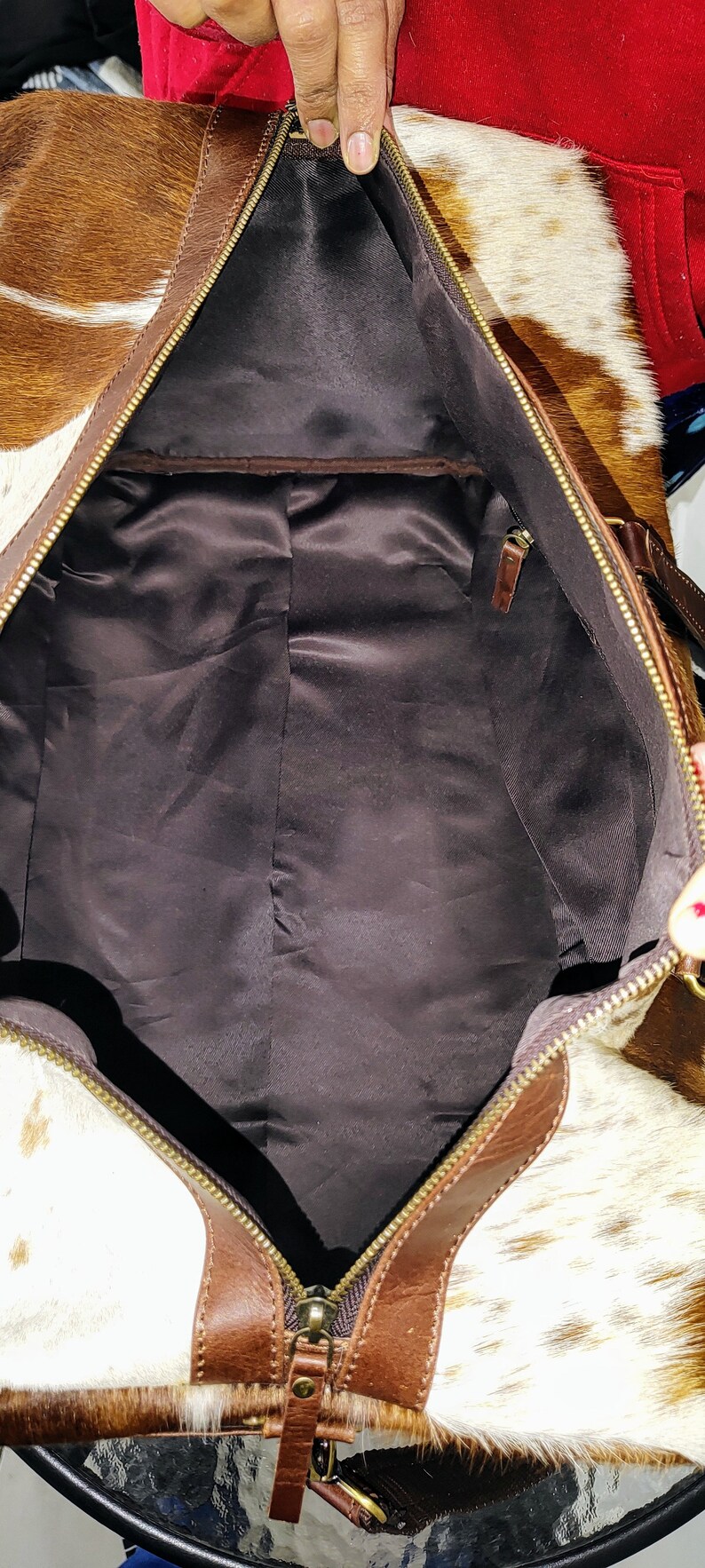 Hairon Cowhide Duffel, Leather Duffel Bag, Leather Overnight Bag ...