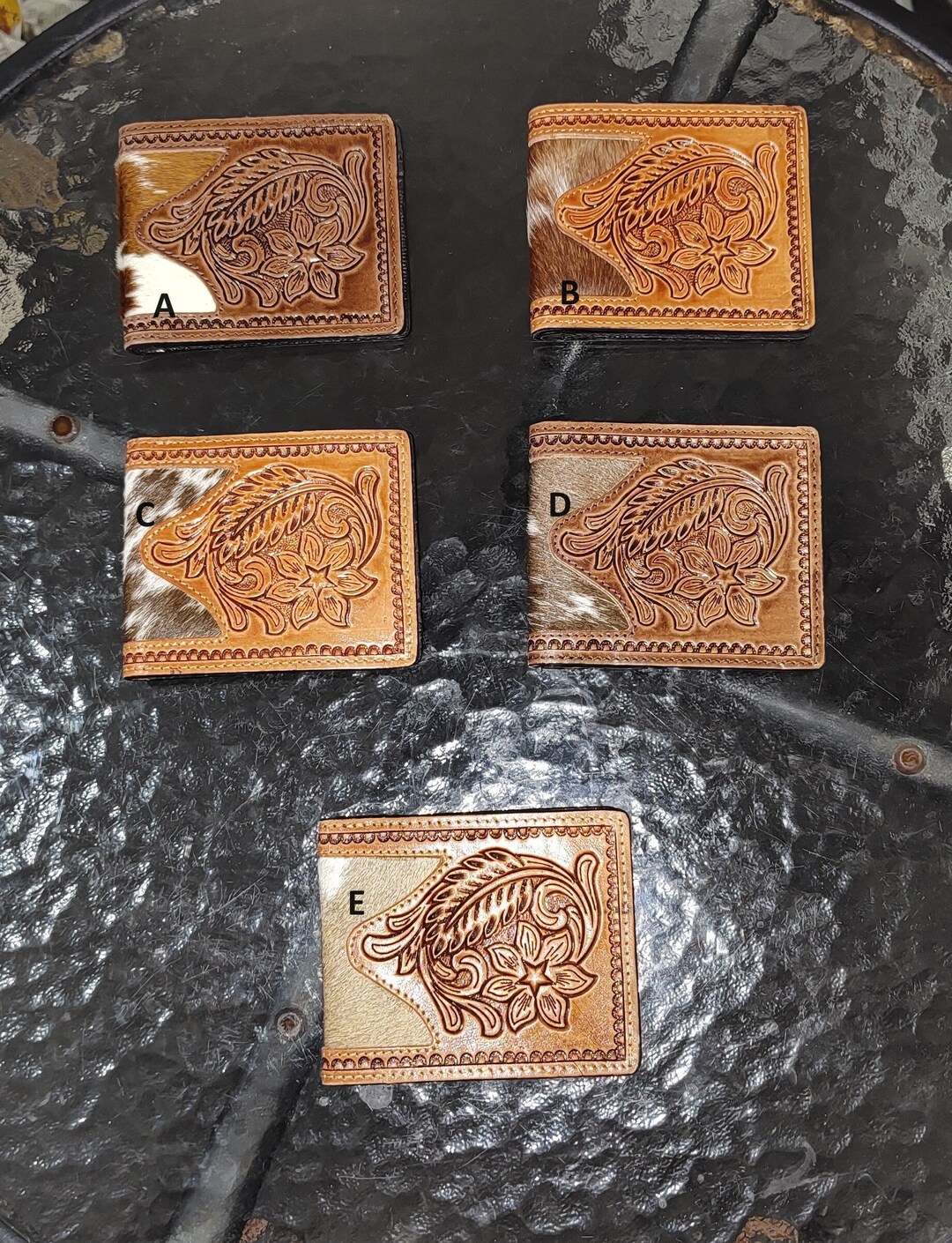 Men Leather Wallets, Tooled Leather Wallets, Cowhide Hairon Leather ...