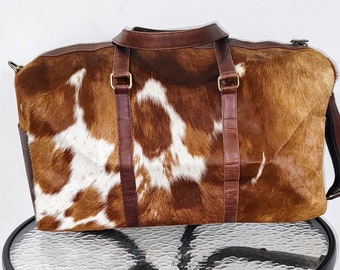 Hairon Cowhide Duffel, Leather Duffel Bag, Leather Overnight Bag ...