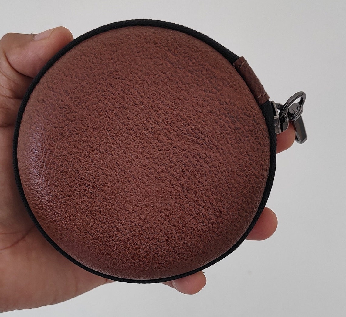 Round Hairon Leather Coin/accessory Pouch/purse, Cowhide Coin Pouch - Etsy