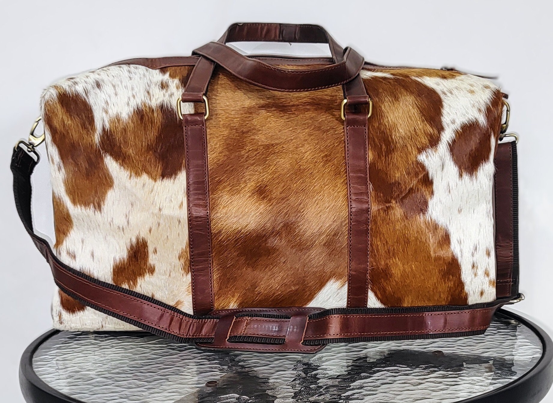 Hairon Cowhide Duffel, Leather Duffel Bag, Leather Overnight Bag ...