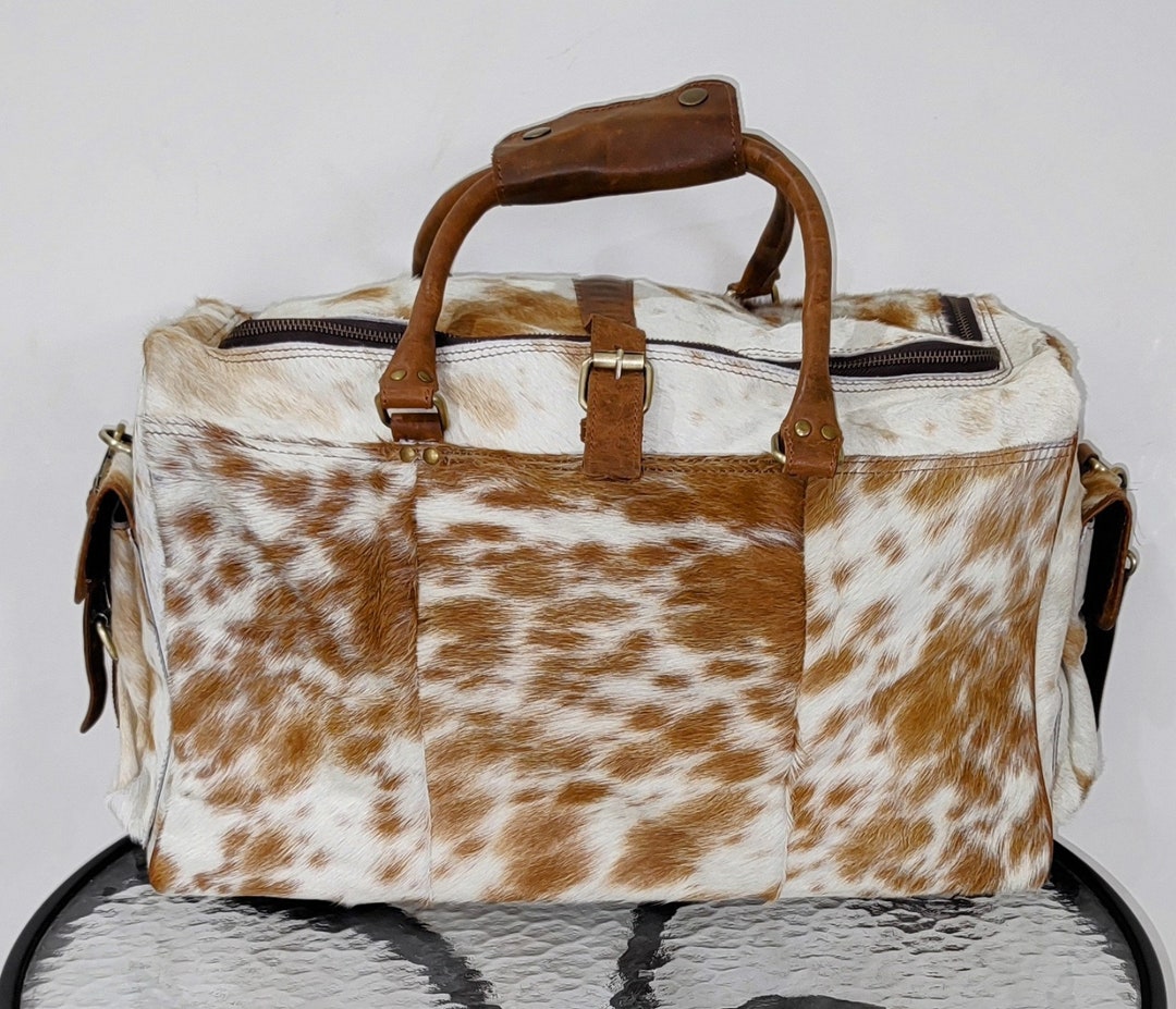 Hairon Cowhide Duffel, Leather Duffel Bag, Leather Overnight Bag ...