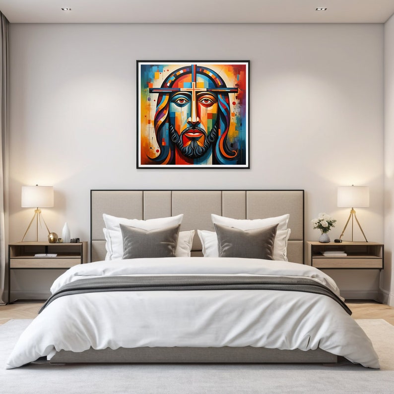 Jesus Christ, Abstract Art, Wall Art, Poster, Vibrant Art, Digital ...