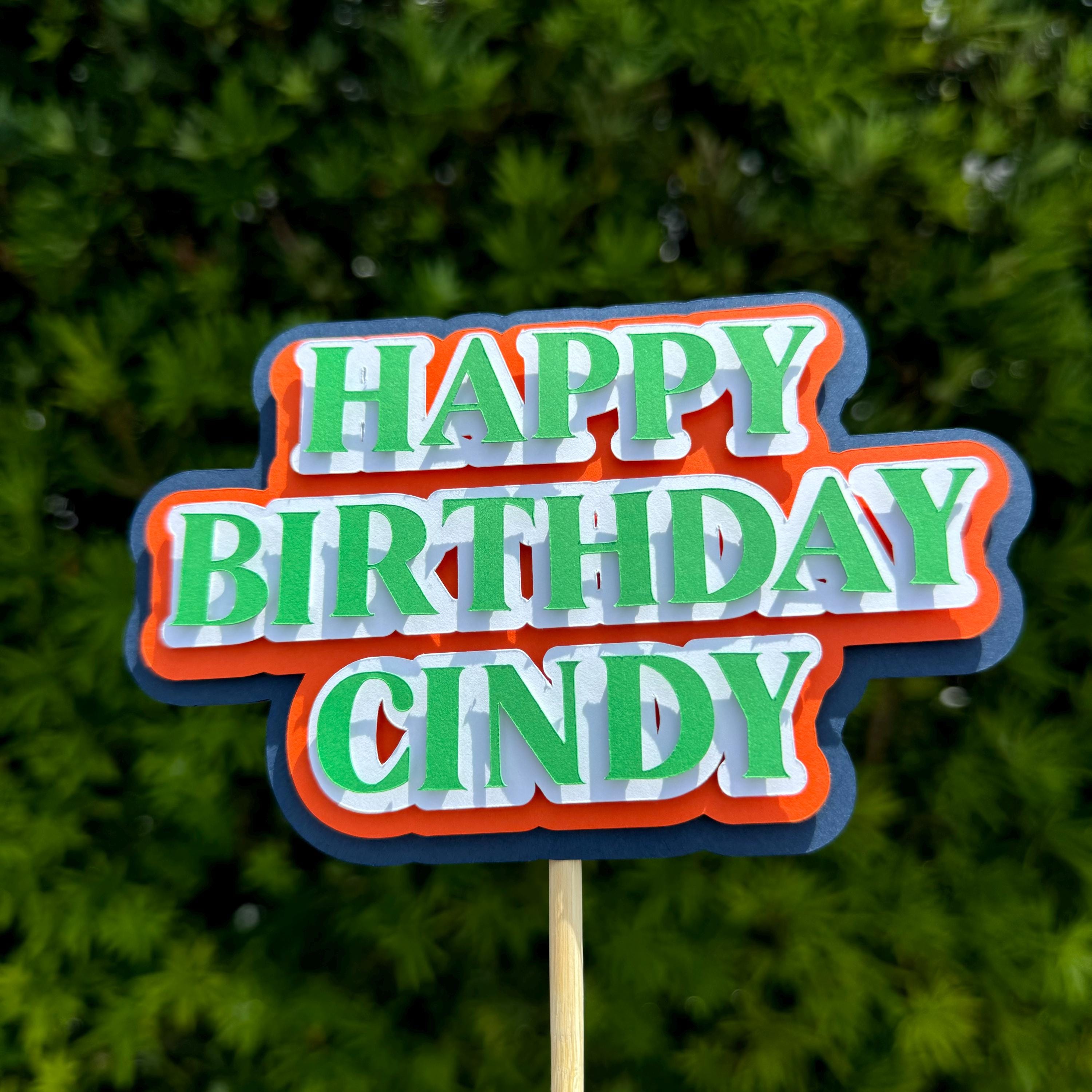 Gators Theme Cake Topper, Custom Happy Birthday Cake Topper, Florida ...