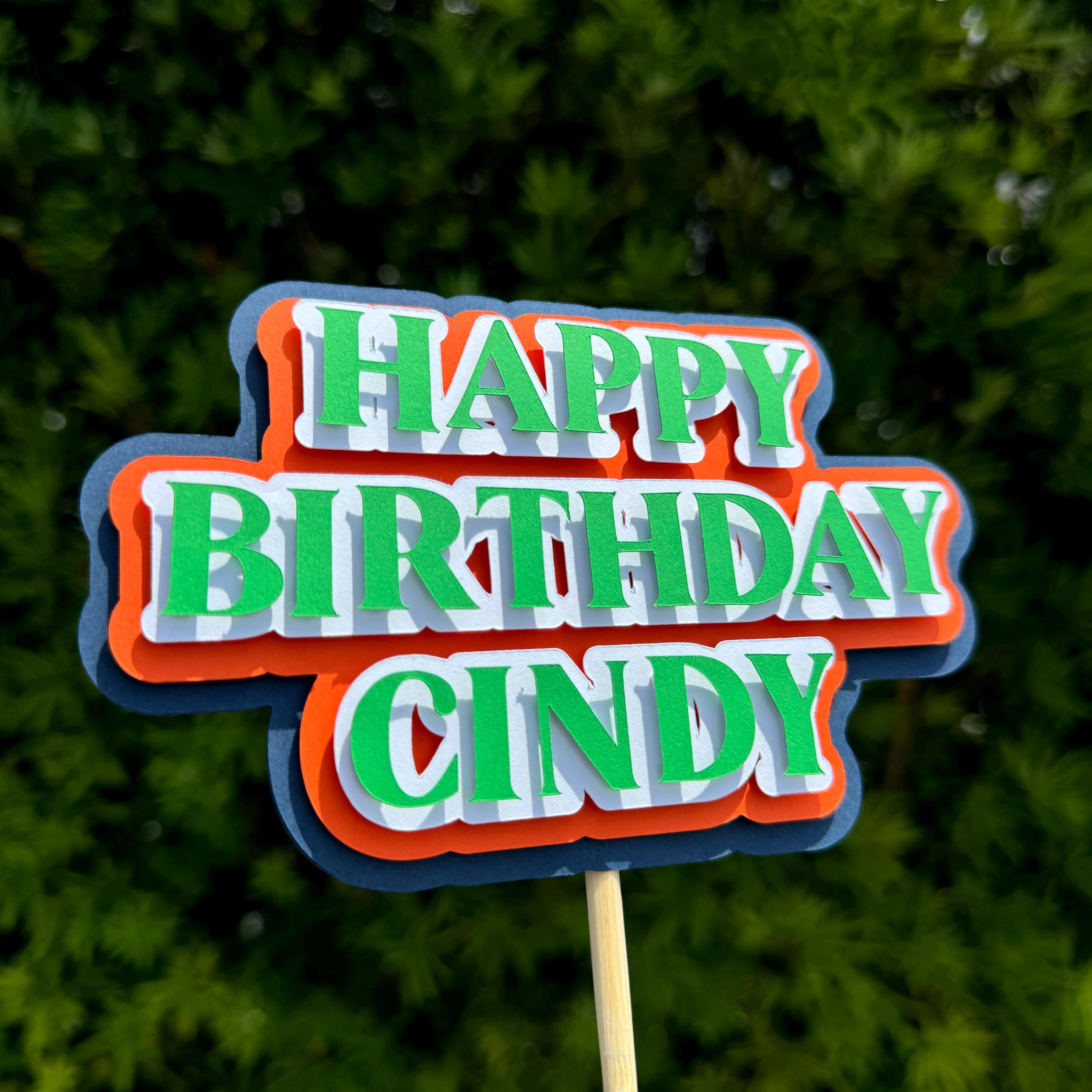 Gators Theme Cake Topper, Custom Happy Birthday Cake Topper, Florida ...