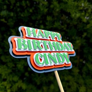 Gators Theme Cake Topper, Custom Happy Birthday Cake Topper, Florida ...