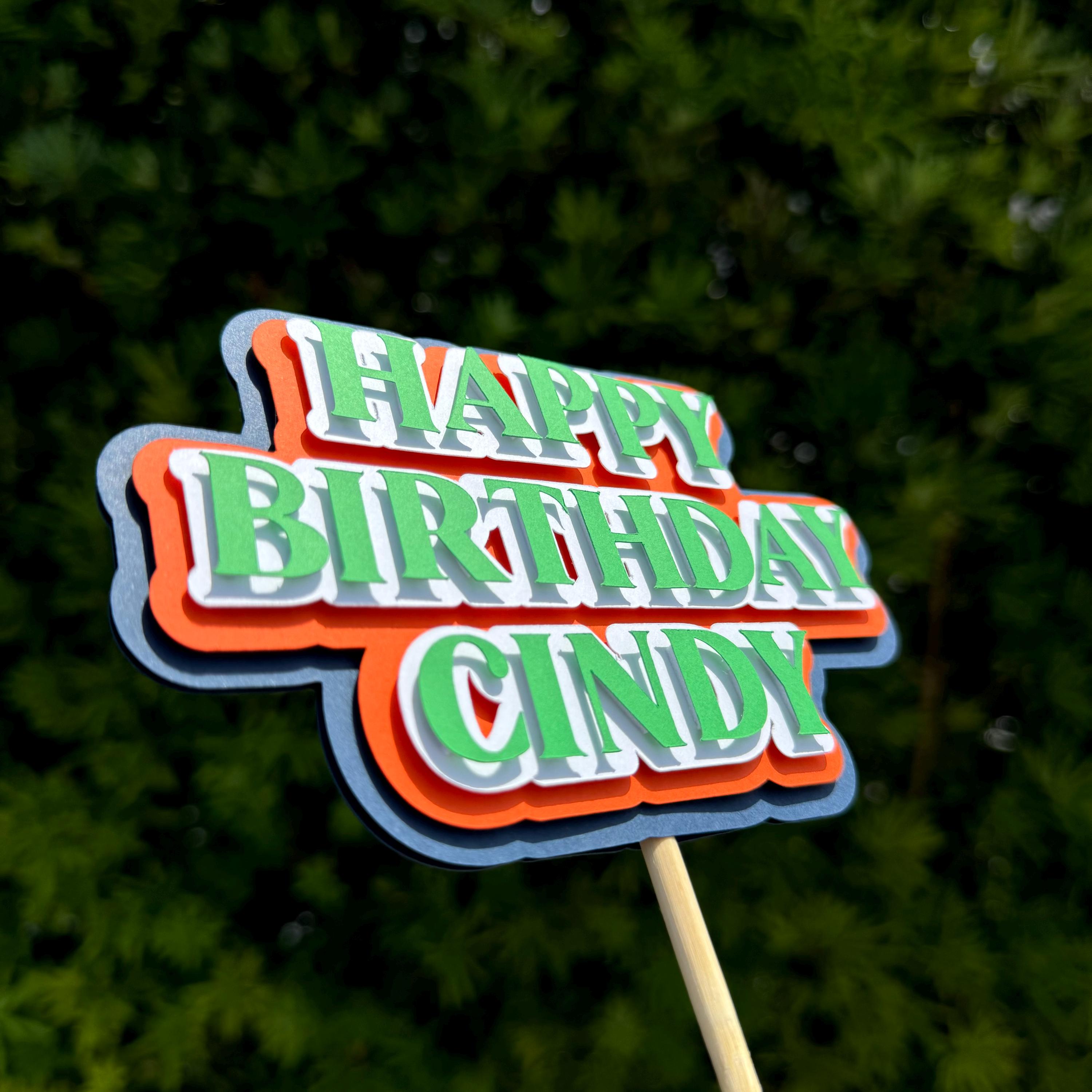 Gators Theme Cake Topper, Custom Happy Birthday Cake Topper, Florida ...