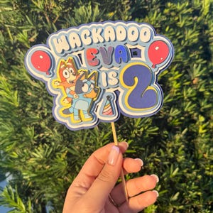 Personalized Bluey Birthday Cake Topper: Custom Cardstock Party Decor ...