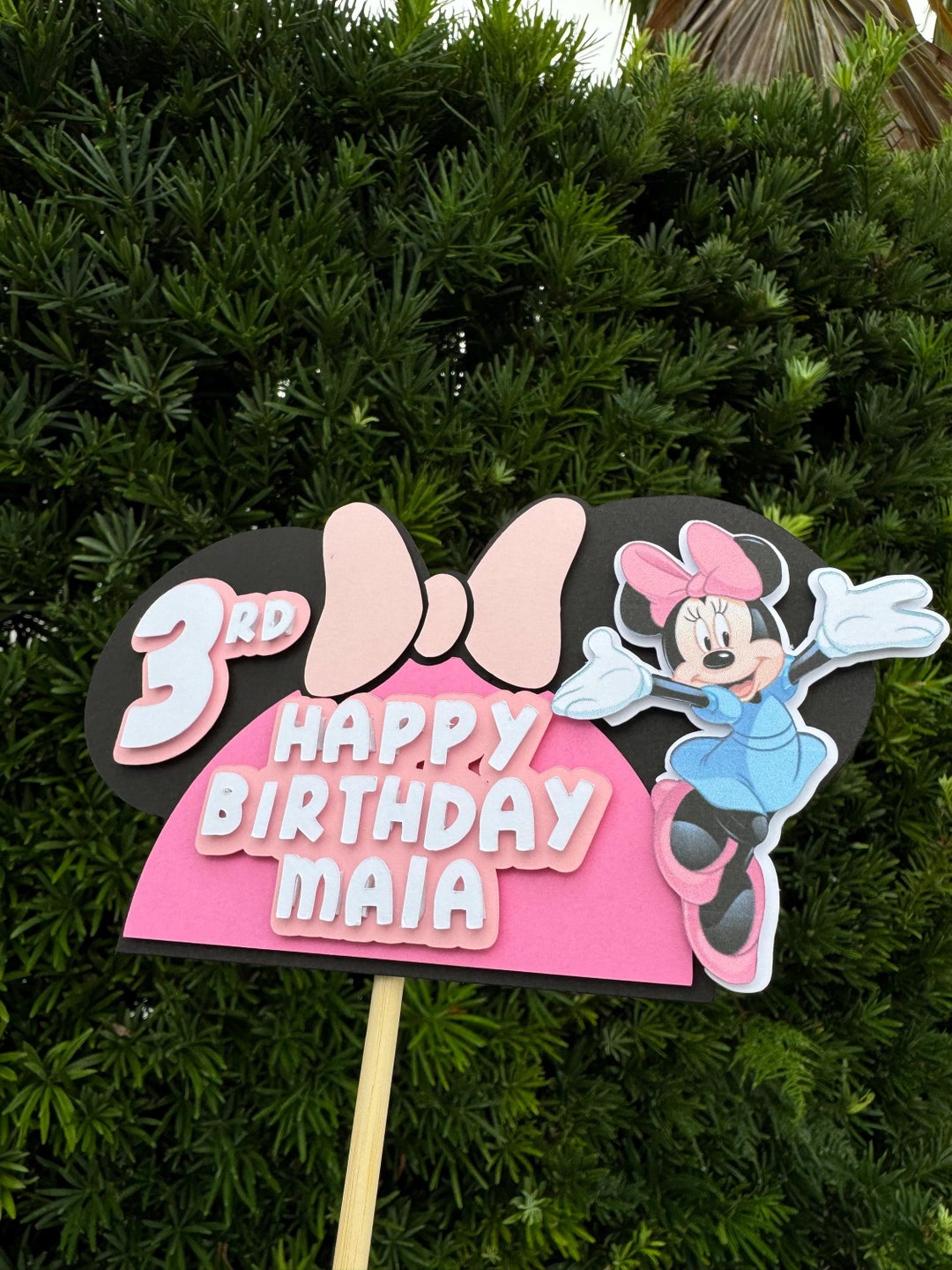Minnie Mouse Birthday Cake Topper: Custom Cardstock Party Decor - Etsy