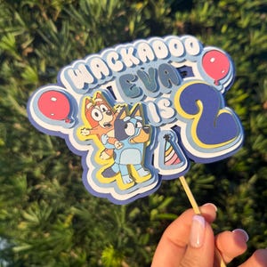 Personalized Bluey Birthday Cake Topper: Custom Cardstock Party Decor ...