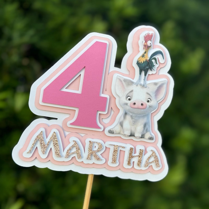 Custom Name Moana Cake Topper - Etsy