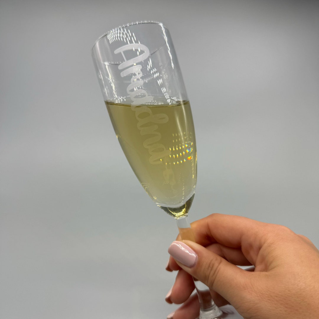 Personalized Champagne Flutes, Engraved Wedding Champagne Glass, Custom ...