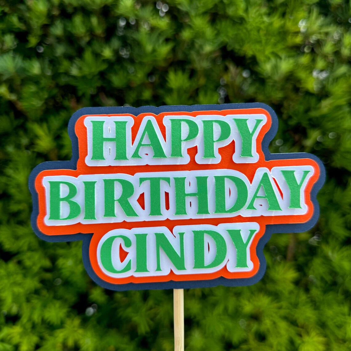 Gators Theme Cake Topper, Custom Happy Birthday Cake Topper, Florida ...