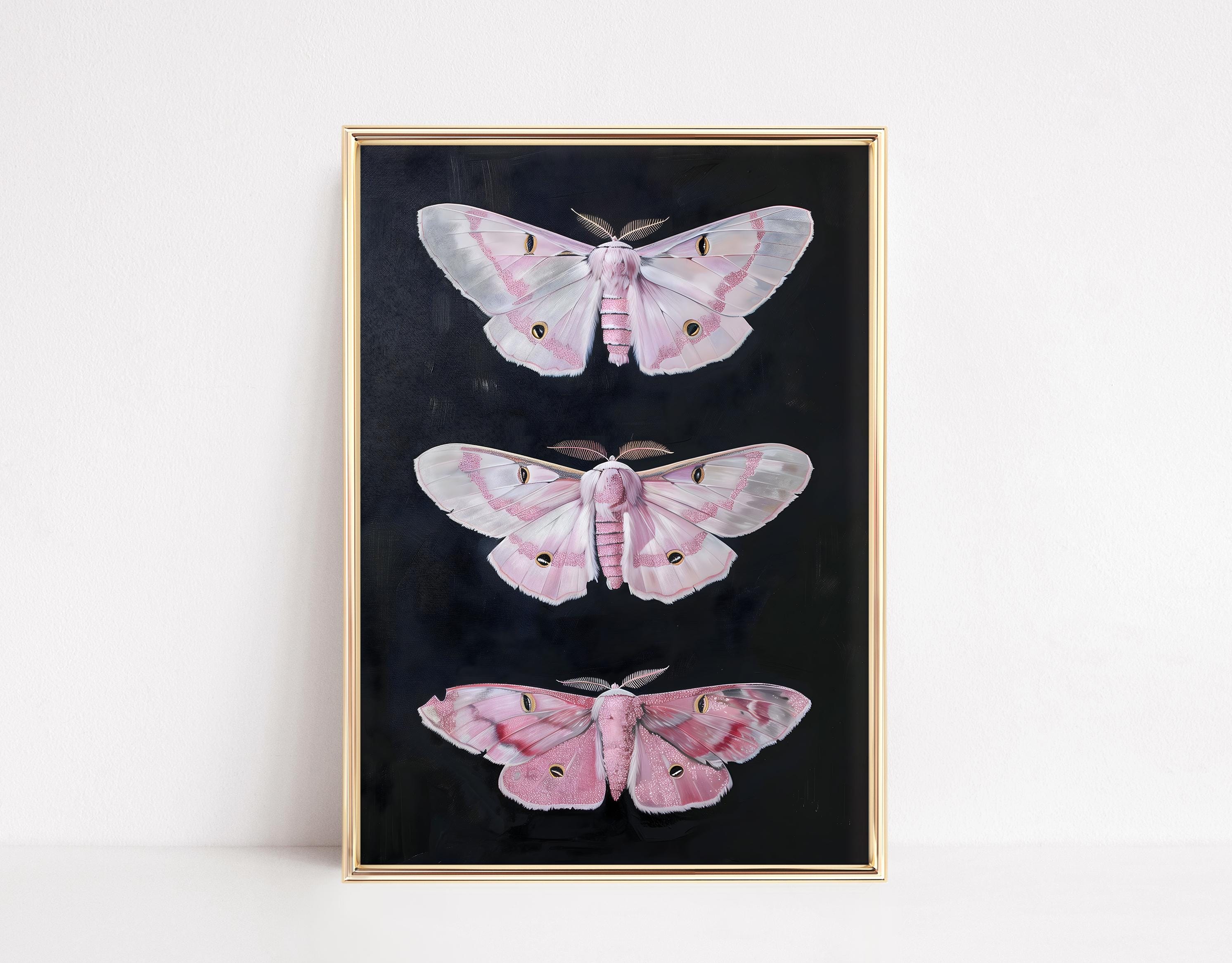 Pink Moth Halloween Decor, Spooky Pink Moths, Halloween Wall Art ...